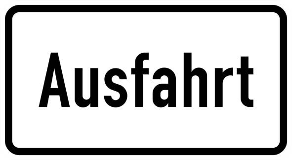 Verkehrszeichen Zusatzschild StVO - Ausfahrt - Schilder online kaufen