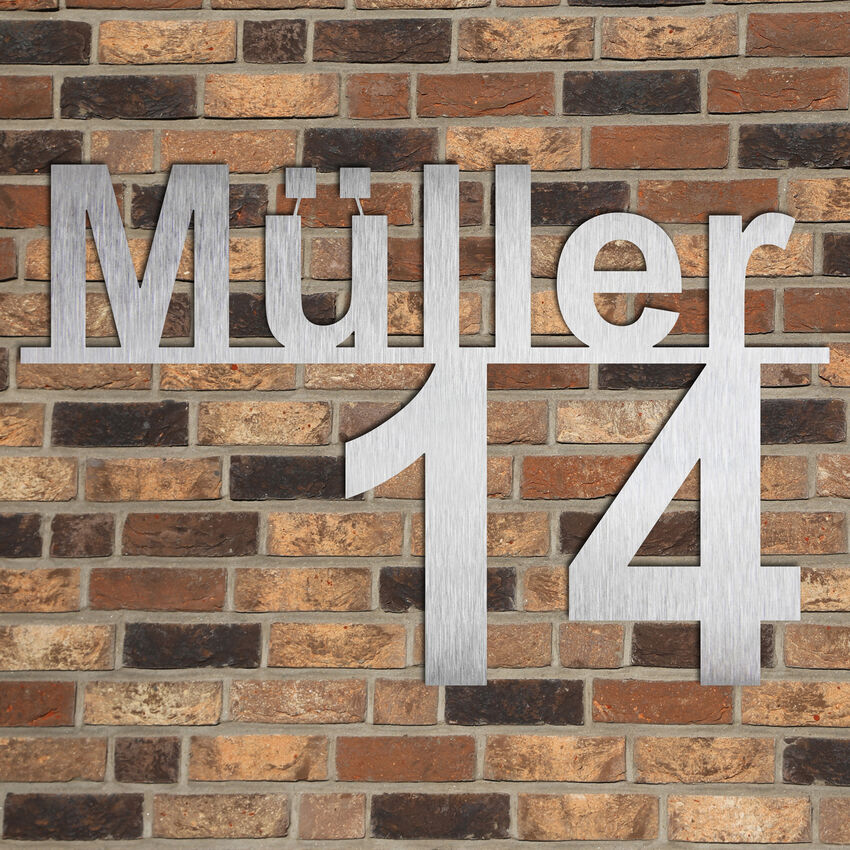 Hausnummer Mit Strassenname Edelstahl