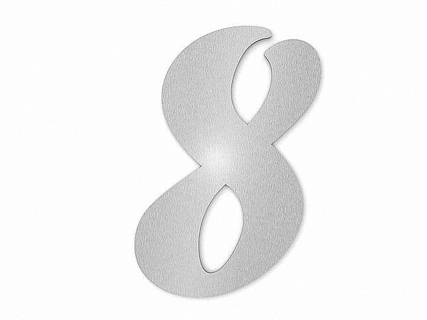 Edelstahl Hausnummer Ziffer 8 in Forte Schrift - Schilder online kaufen