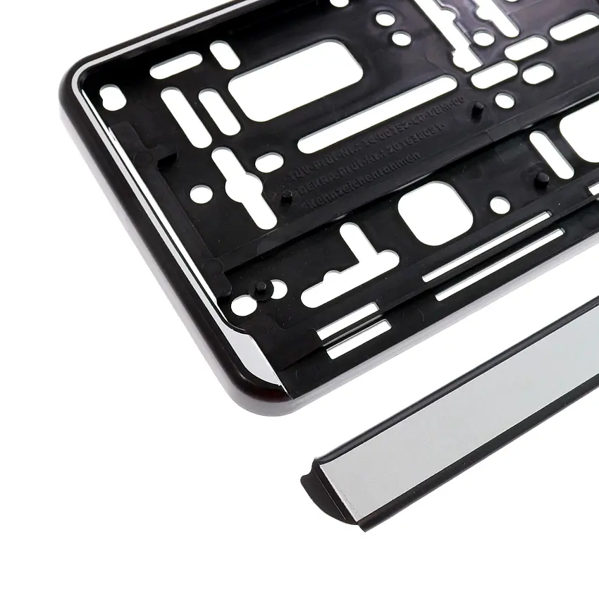 Kennzeichenhalter mit Wunschtext und Logo - schwarz/silber matt - Größe ...