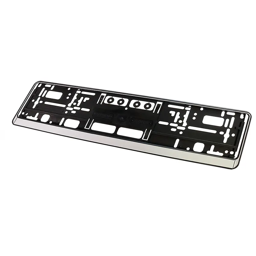 Kennzeichenhalter mit Wunschtext und Logo - schwarz/silber matt - Größe ...