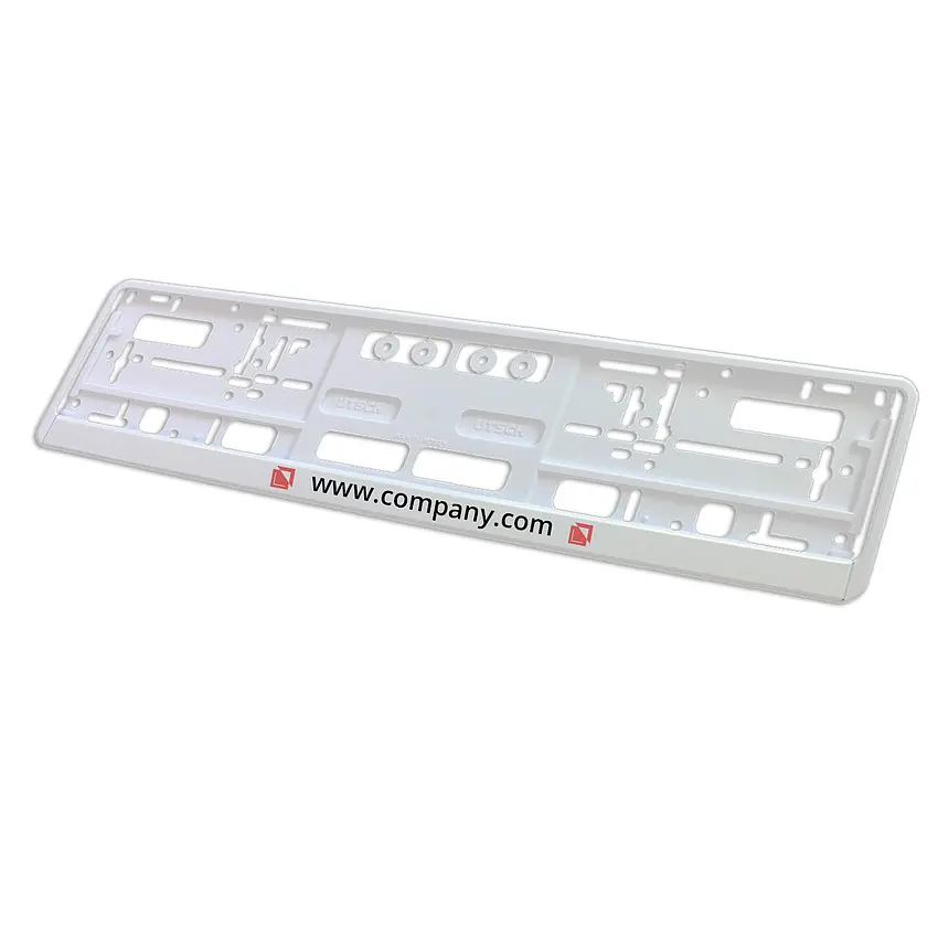 Kennzeichenhalter weiß mit Logo und Wunschtext bedrucken - Größe 52 cm ...