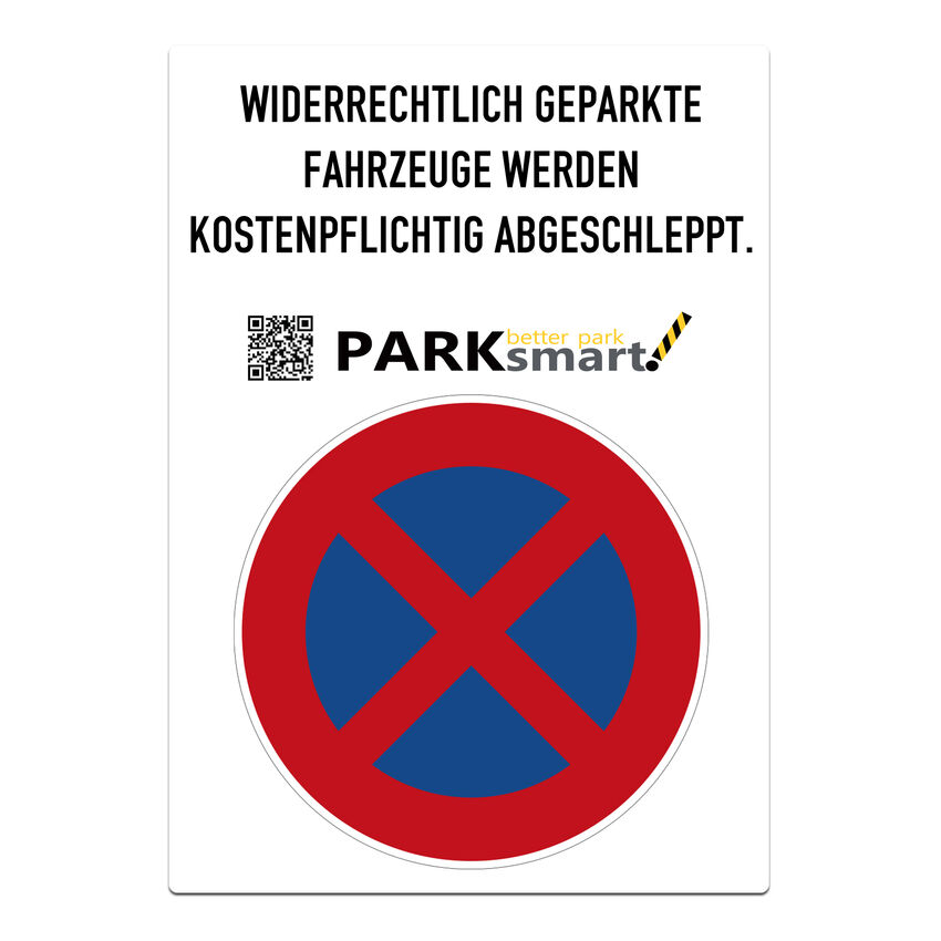 Parkverbotsschild PARKsmart A4 absolutes Halteverbot - Schilder online ...