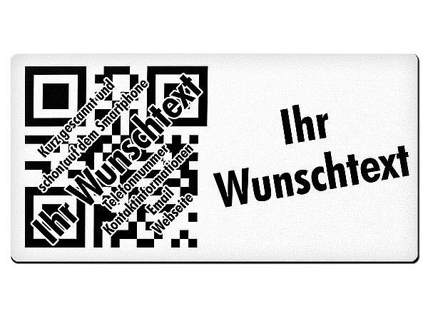 QR-Code Türschild aus Aluminium mit Wunschtext 30 x 15 cm - Schilder ...