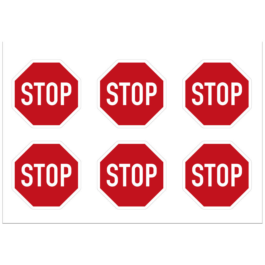Stoppschild als Aufkleber in mehreren Größen A4 Bogen - Schilder online ...