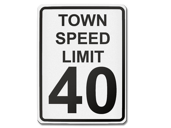 Verkehrszeichen USA - Town speed limit 40 - 315 x 420 mm - Schilder ...